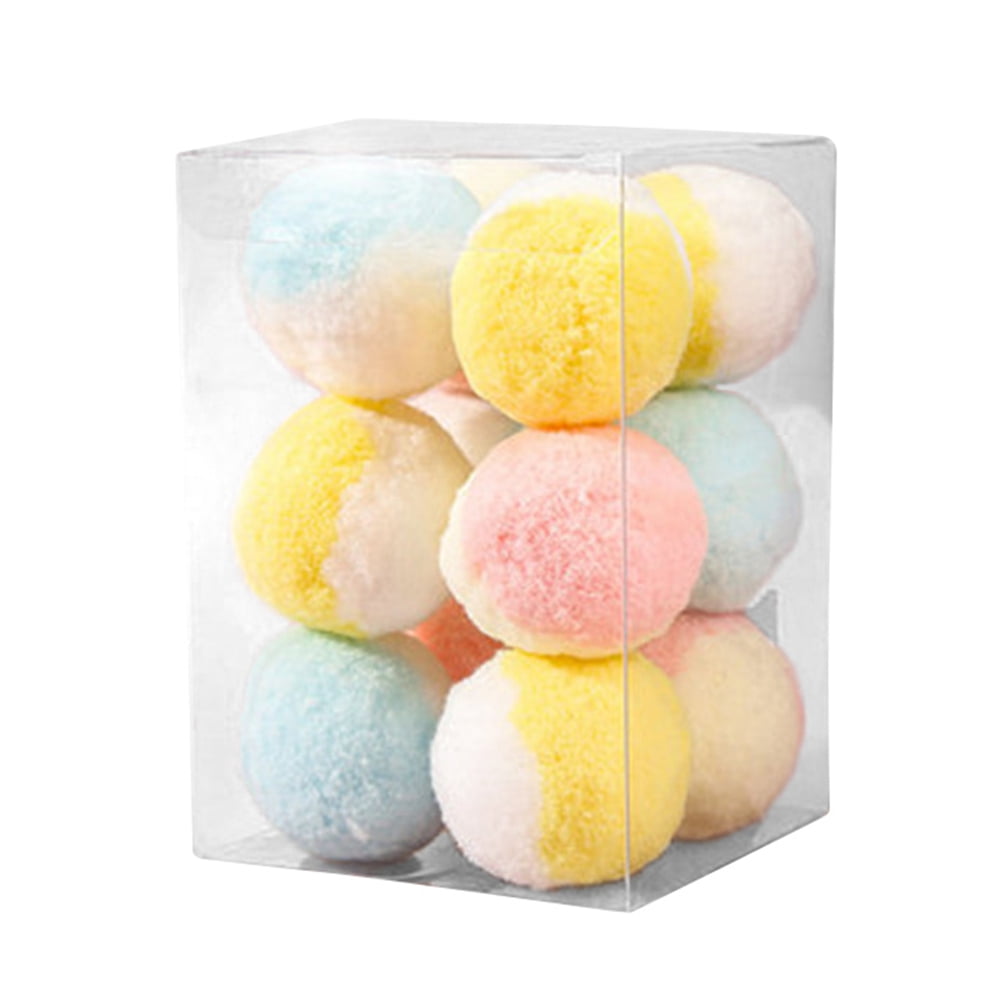 12 Pcs Christmas Cat Ball Toy Kitty Yarn Puffs Assorted Color Small Cat ...
