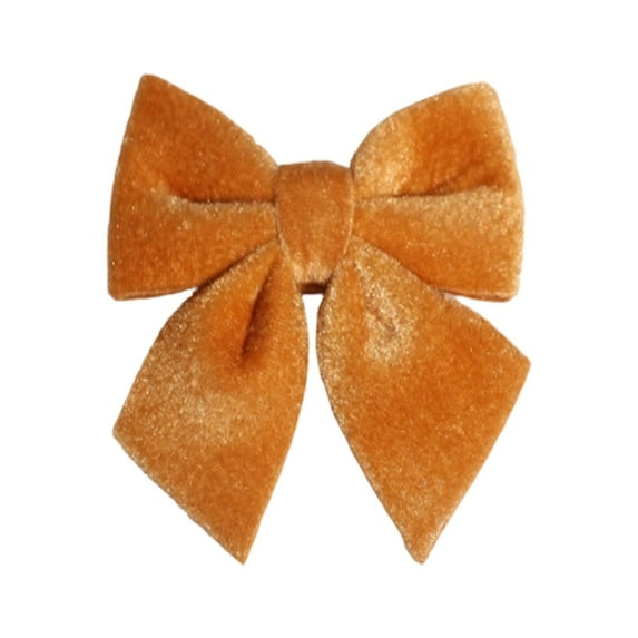 12 Pcs Christmas Decorations: Red Flocked Ribbon Butterfly Bow ...