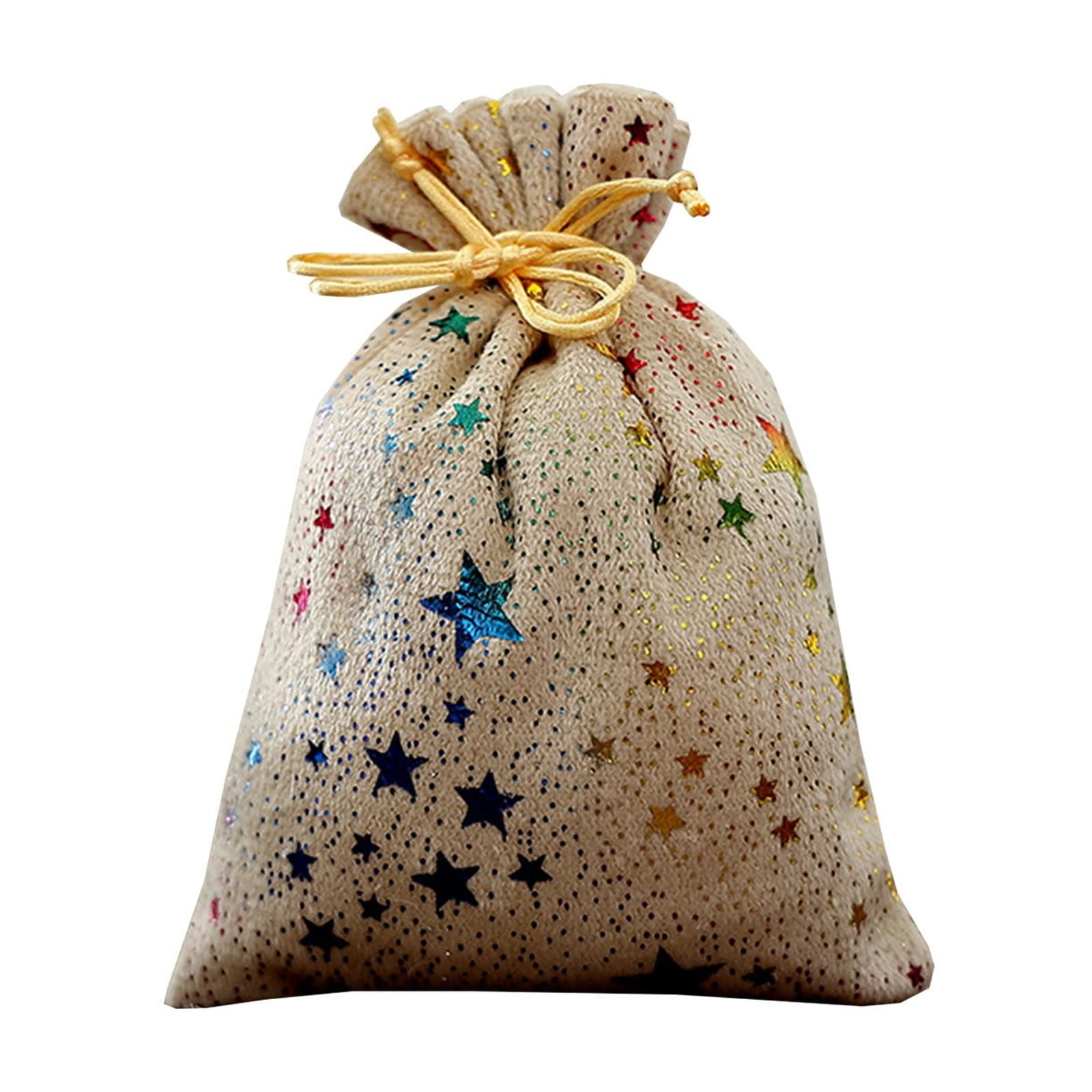 12 Pcs Christmas Drawstring Bags Bulk Xmas Star Drawstring Cloth Gift ...