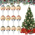 12 Pcs Christmas Hand Painted Ball Ornament 2.36 Inch Christmas Tree ...