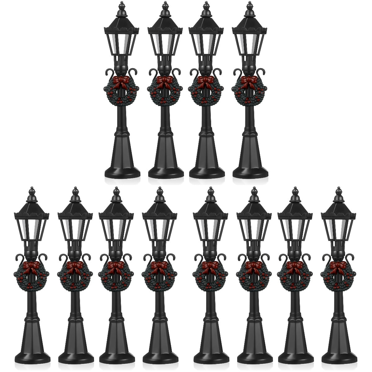 FONDOTIN Christmas Lamp Post Models Plastic 12Pcs 4.72X0.79X0.79Inches ...