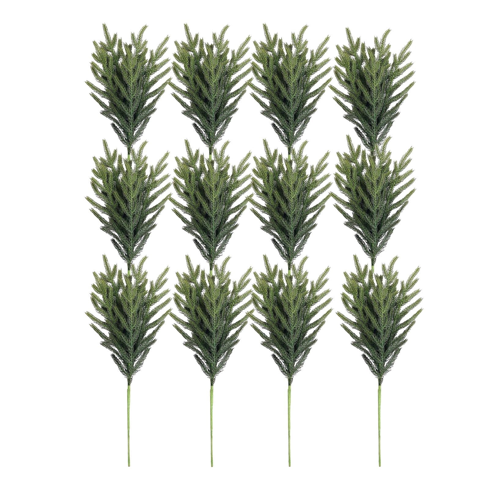 12 Pcs Christmas Real Touch Norfolk Stems, 18Inch Artificial Pine ...