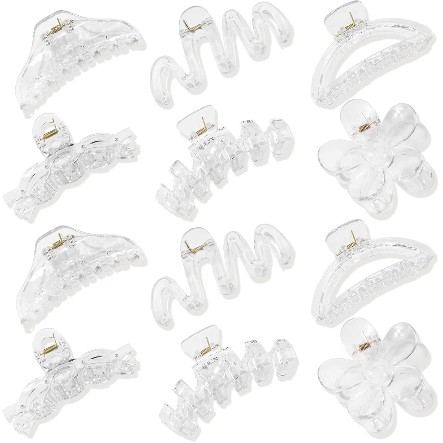 12 Pcs Claw Clips, Multi-Shapes Hair Clips for Women Girls, Non-Slip ...