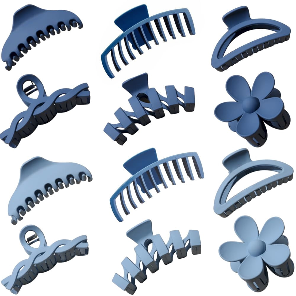 12 Pcs Claw Clips, Multi-Shapes Hair Clips for Women, Non-Slip Large ...