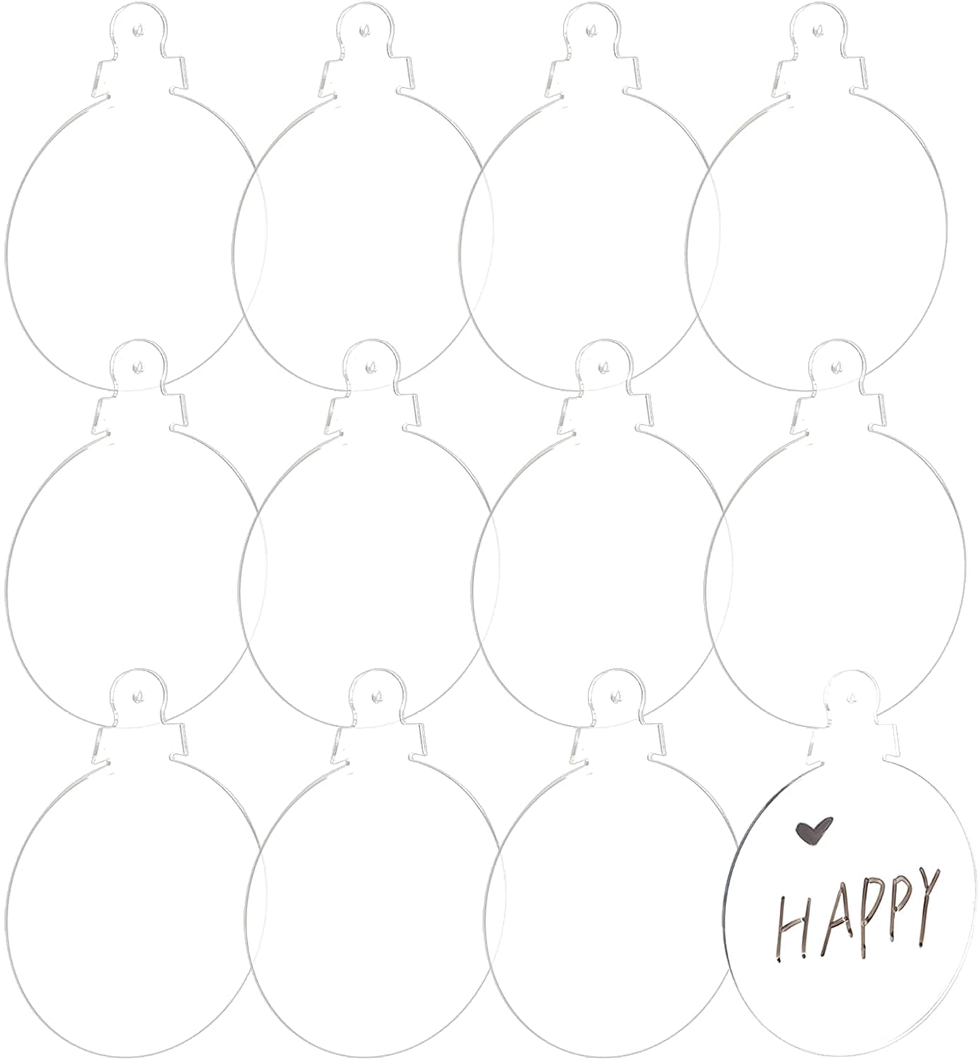 12 Pcs Clear Acrylic Pendants 12.3x9.6cm Transparent Acrylic Sheets ...