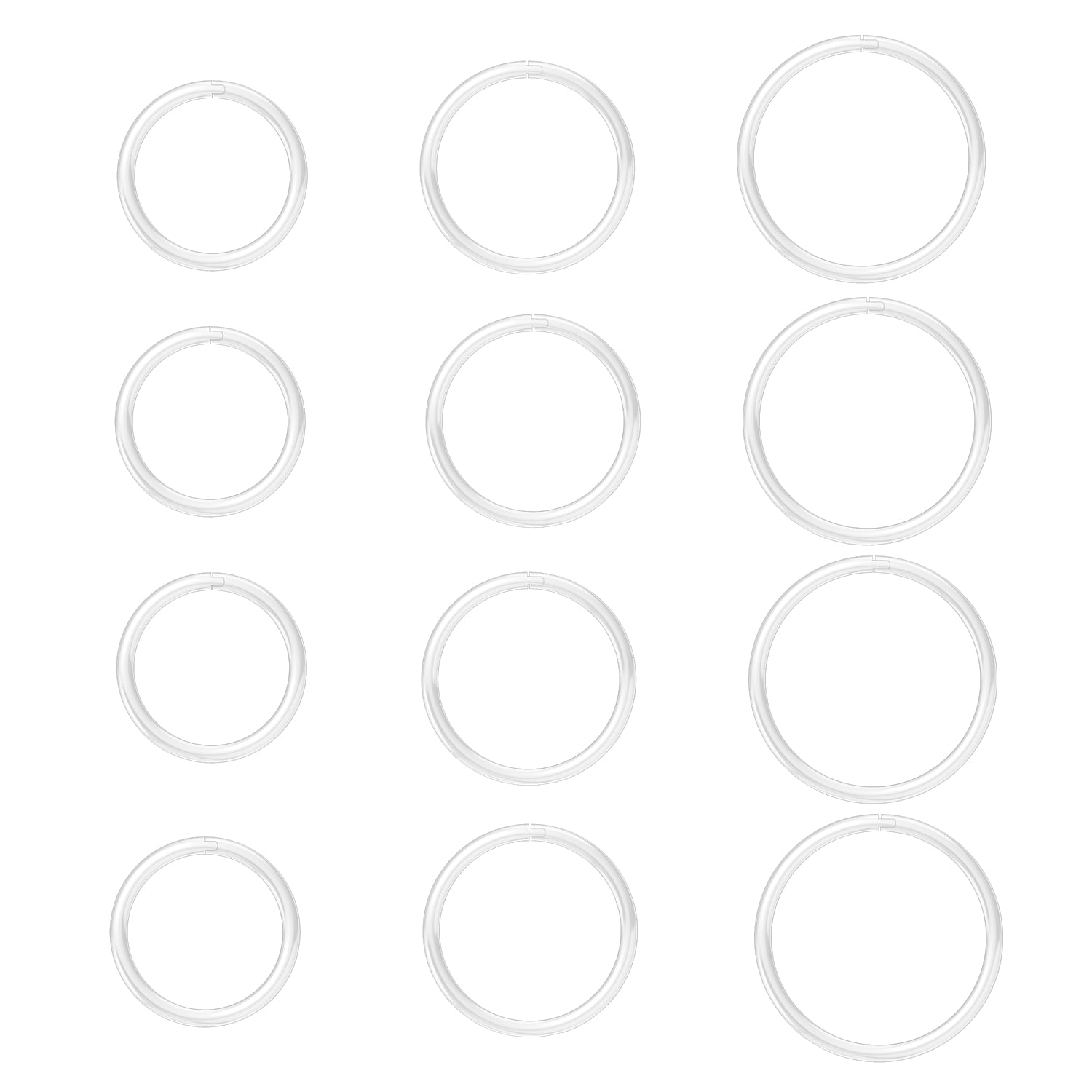 12 Pcs Clear Nose Rings, 18G Bioflex Septum Rings, Clear Piercing Retainers for Surgery, 8/10 ...