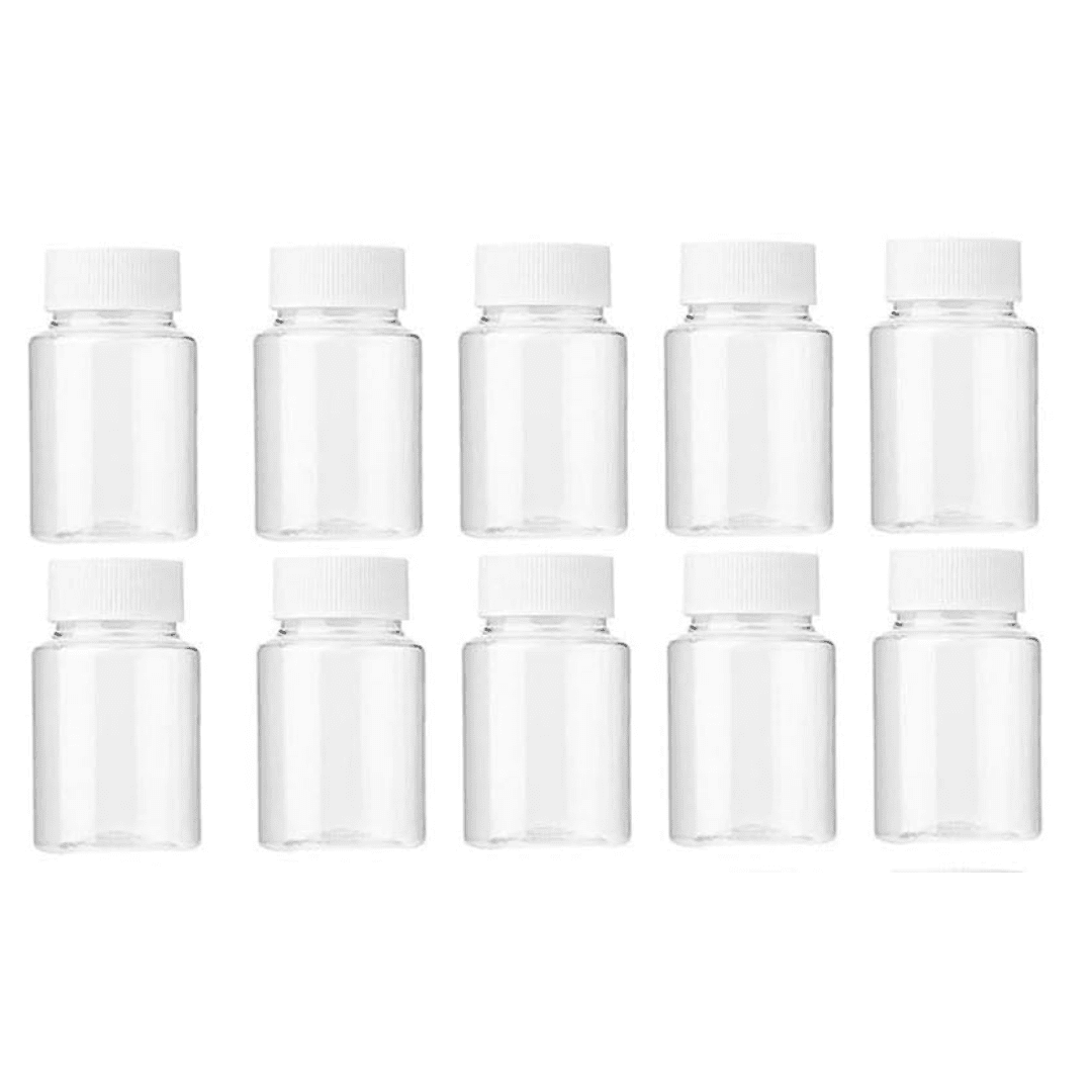 12 Pcs Clear Pill Bottle with Lid, MODANU Plastic Pill Container Liquid ...