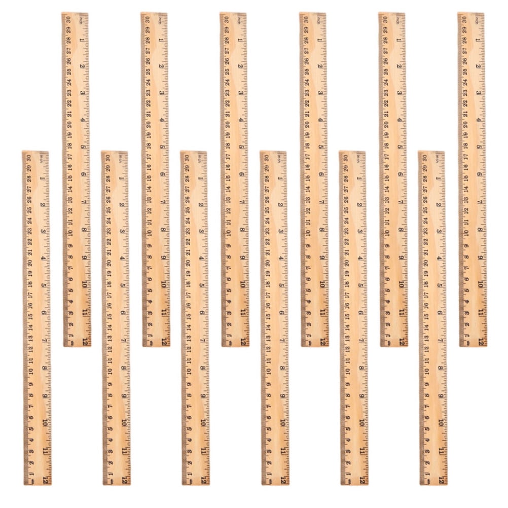 12 Pcs Clear Rulers Wooden Pattern Measuring Student - Walmart.com