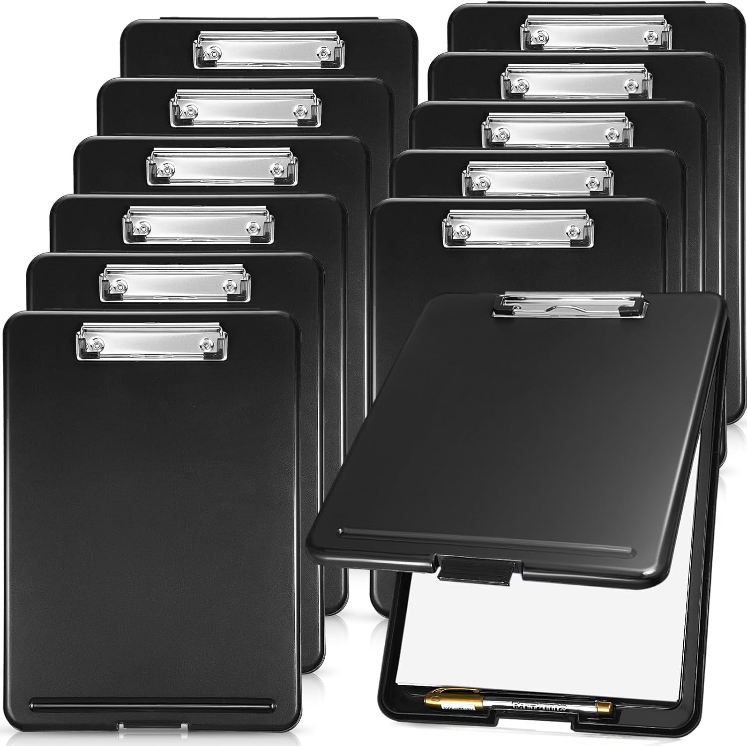 12 Pcs Clipboard with Storage Bulks Plastic Storage Foldable Nursing ...