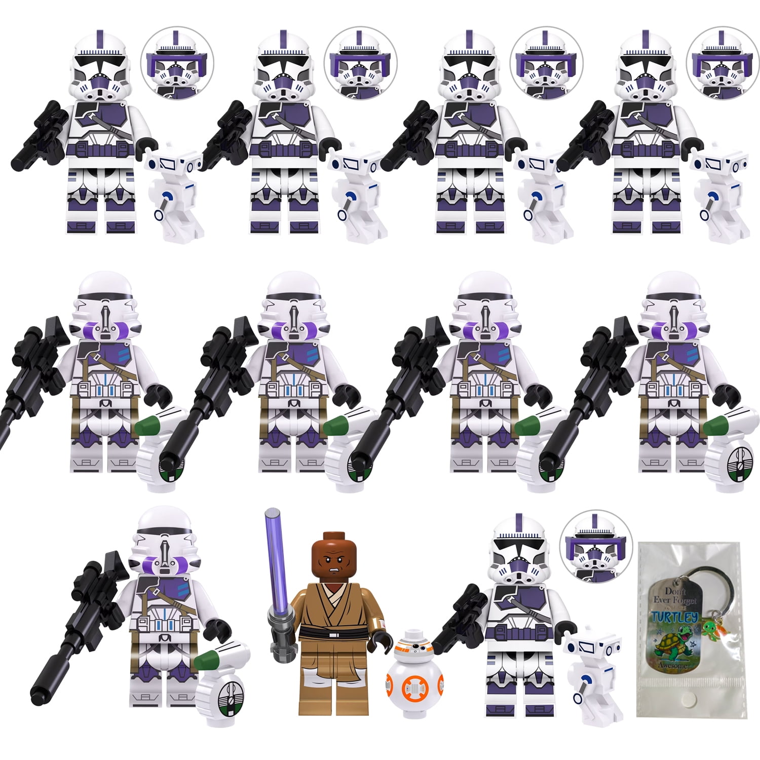 12 Pcs Clone Wars 187th Mace Windu Legion Clone Troopers Action Figures ...