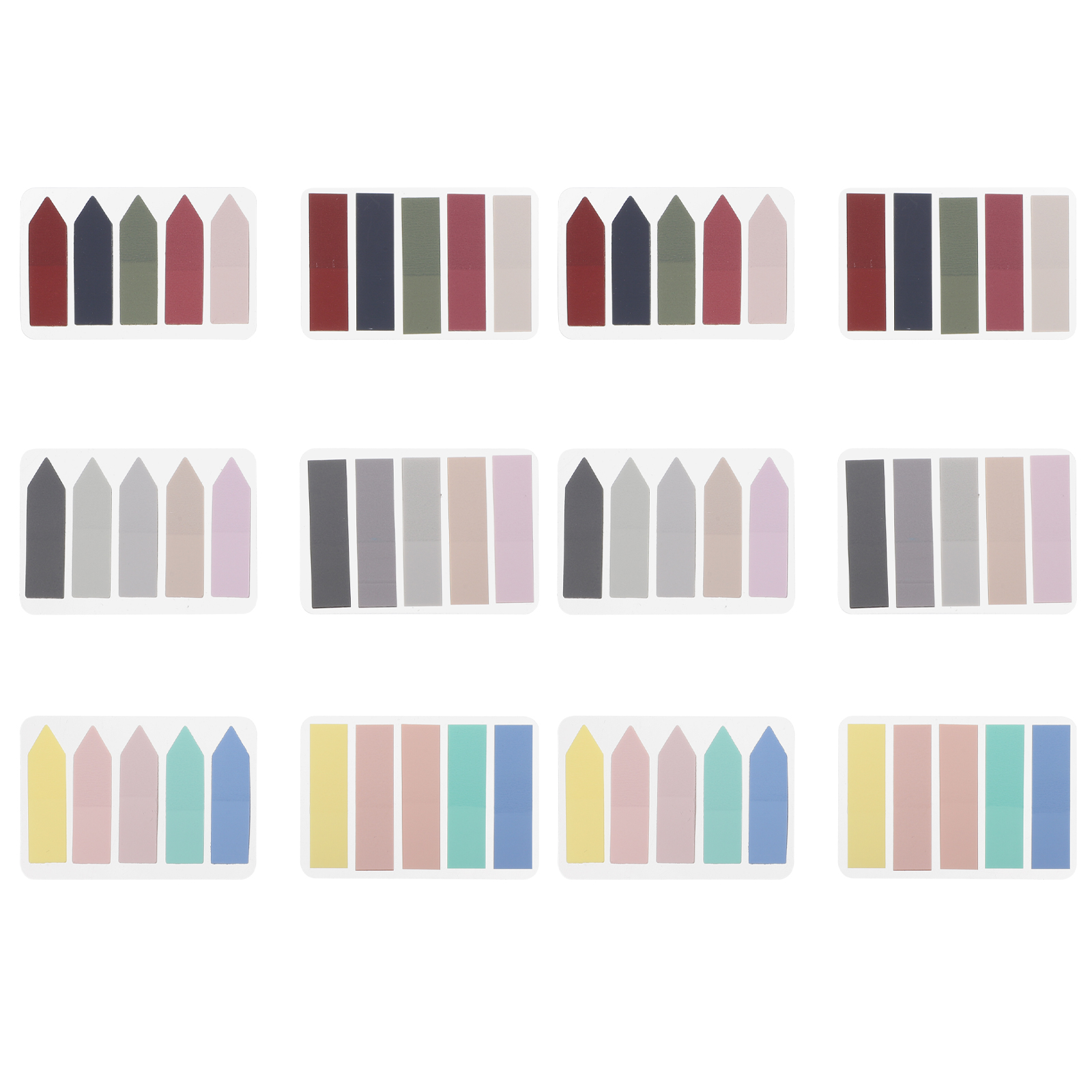 12 Pcs Color Stickers Office Sticky Notes Vintage Stationary Bookmark ...