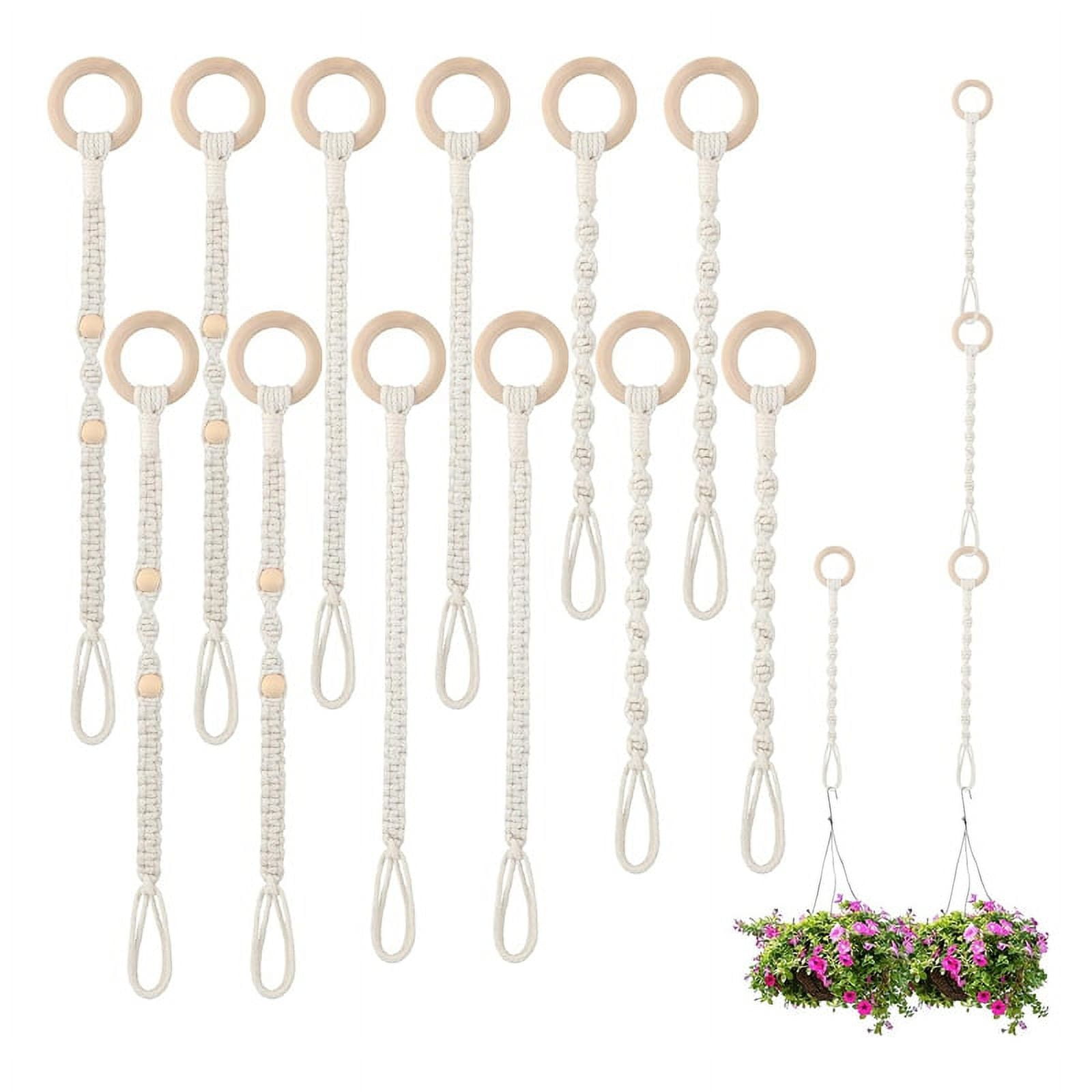 12 Pcs Connectable Macrame Plant Hanger Extender Plant Pot Holders ...