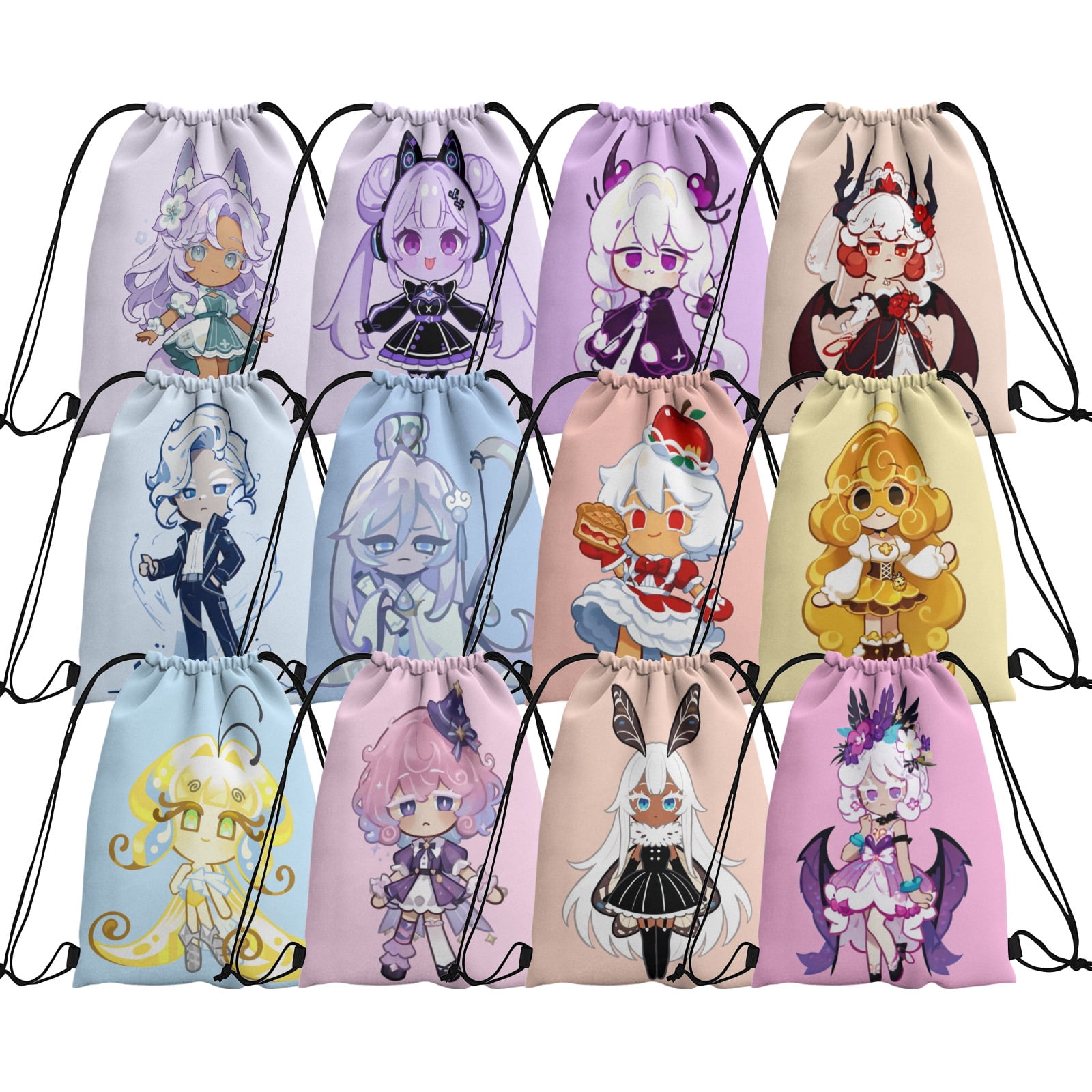 12 Pcs CookieRun Drawstring Backpack Bulk, Drawstring Bags String ...