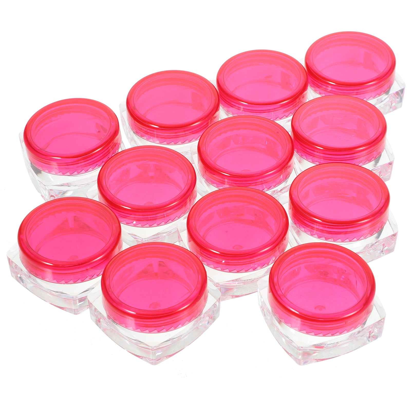 Kitandove Small Makeup Container Plastic Cream Jar Rosy 12Pcs 1.10x1 ...