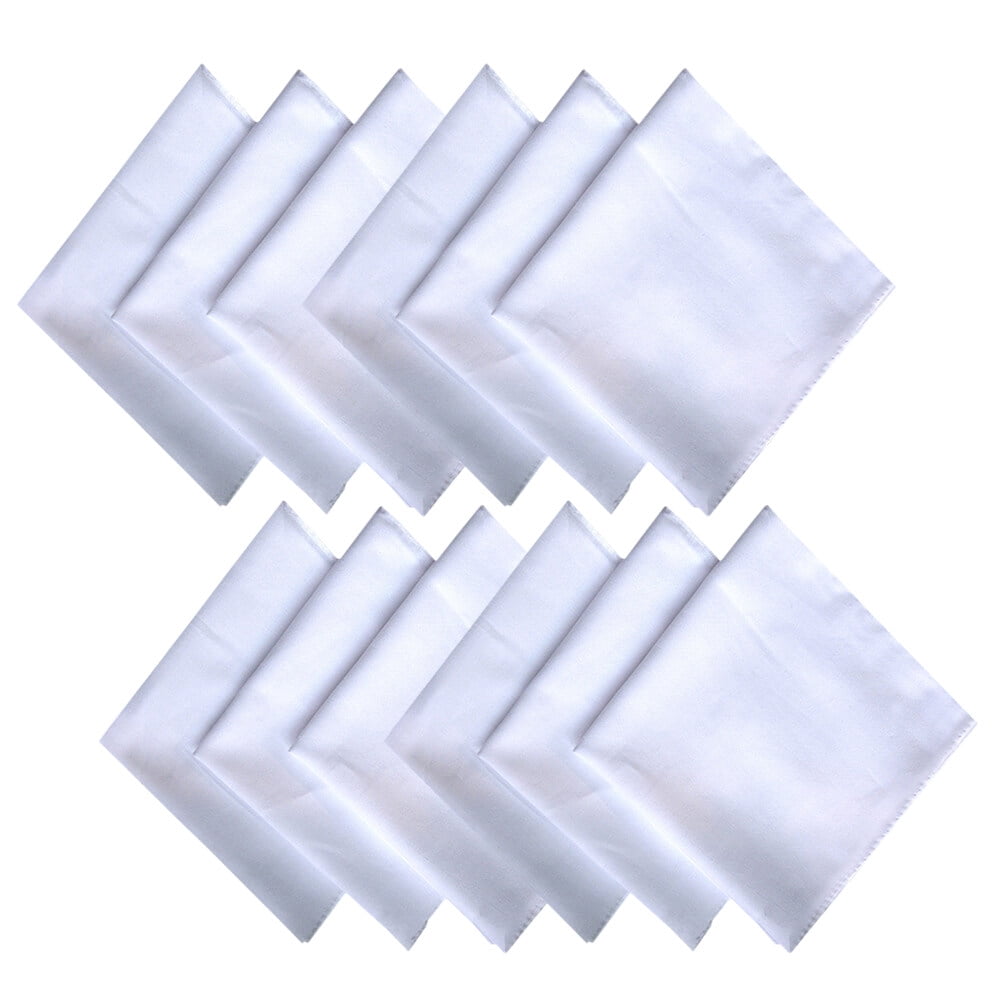 12 Pcs Cotton Handkerchief Embroidery Handkerchief Painting Towel Pure ...