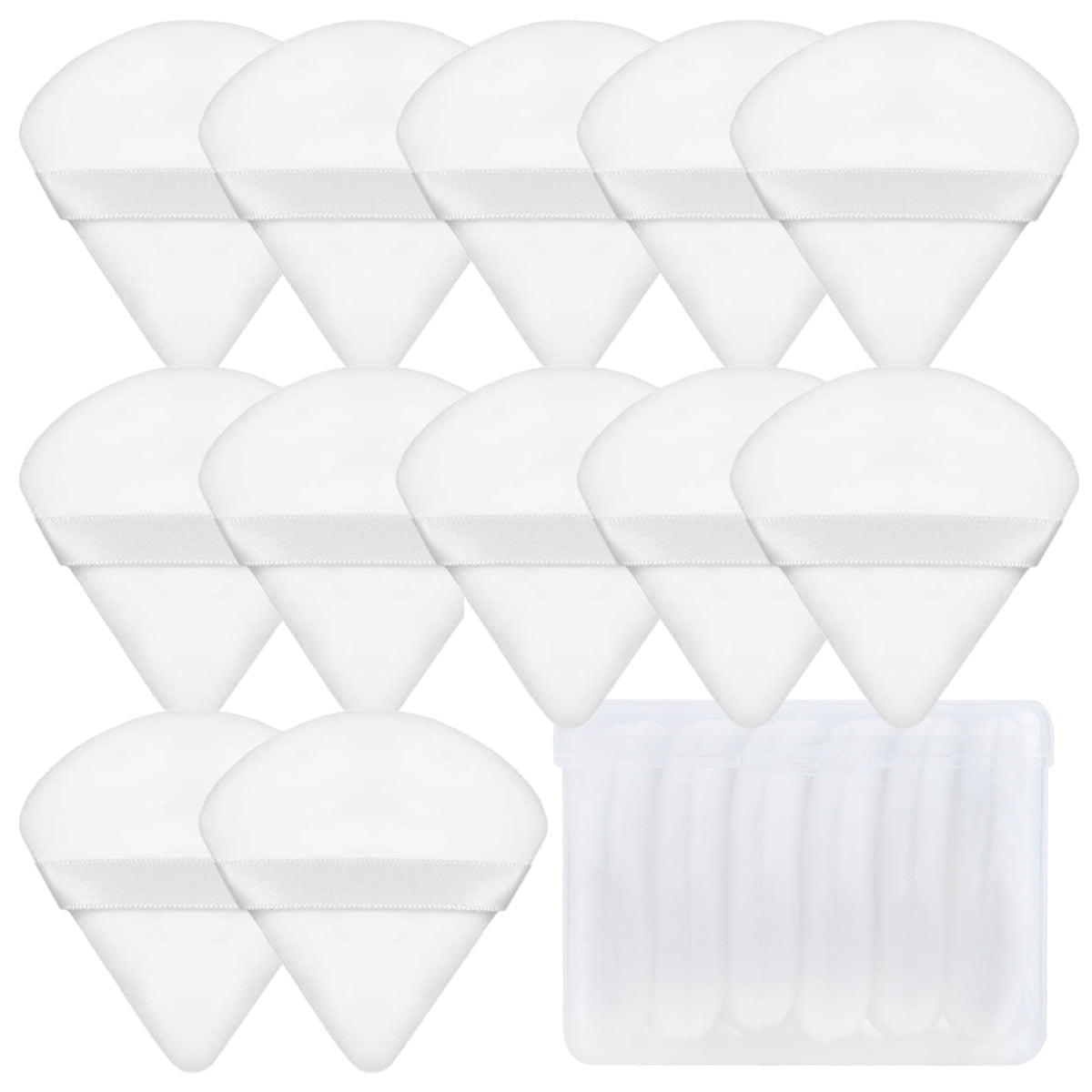 12 Pcs Cotton Powder Puff Face,Triangle super soft for Both dry and wet ...