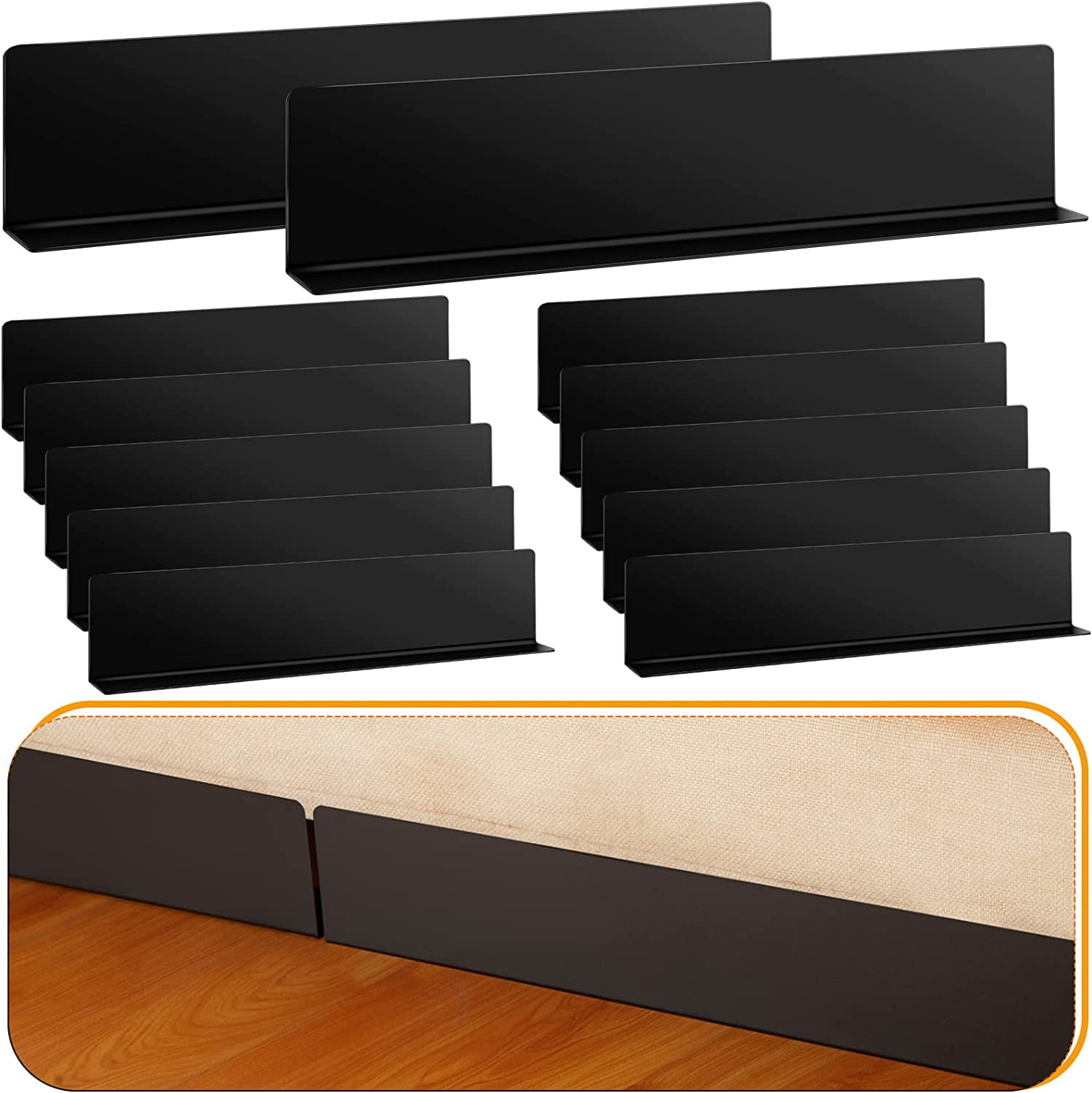 12 Pcs Under Couch Blocker Black Couch Blocker for Pets Bumper for ...