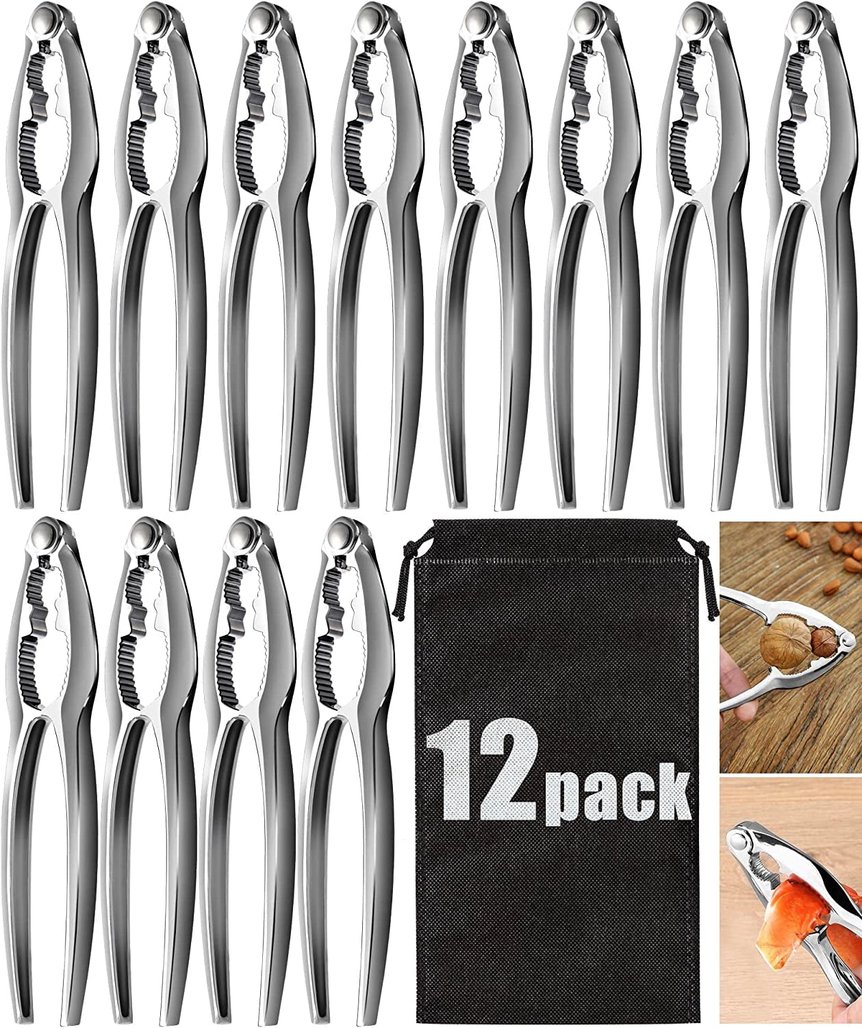 12 Pcs Crab Crackers and Tools Set Heavy Duty Seafood Tools Set Crab ...