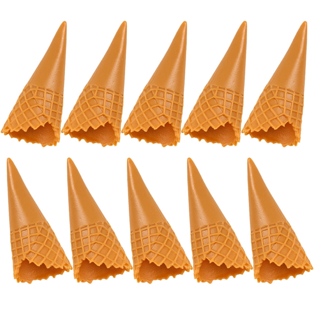 12 Pcs Crispy Cone Decor DIY Materials Replica Food Props Plastic Ice ...
