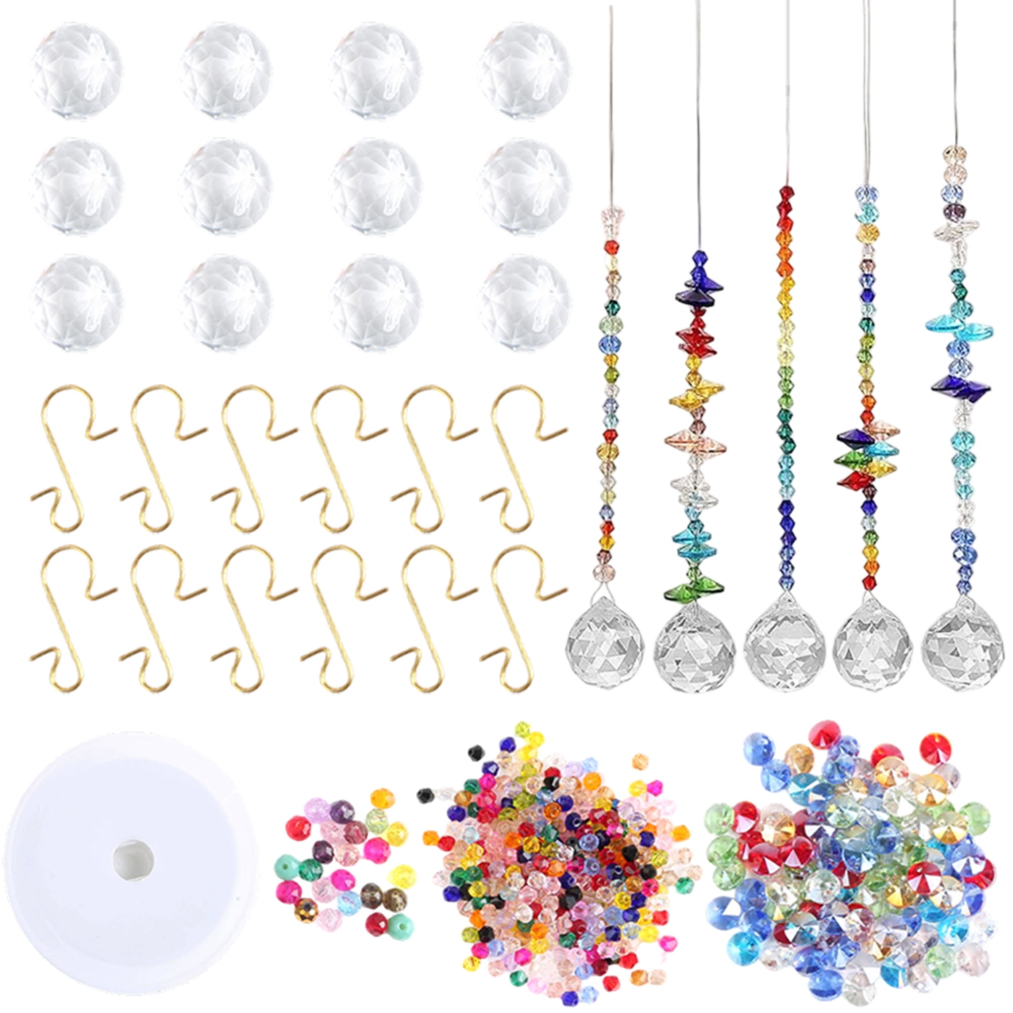 12 Pcs Crystal Suncatcher DIY Set, 20mm Clear Prism Ball Sun Catchers ...