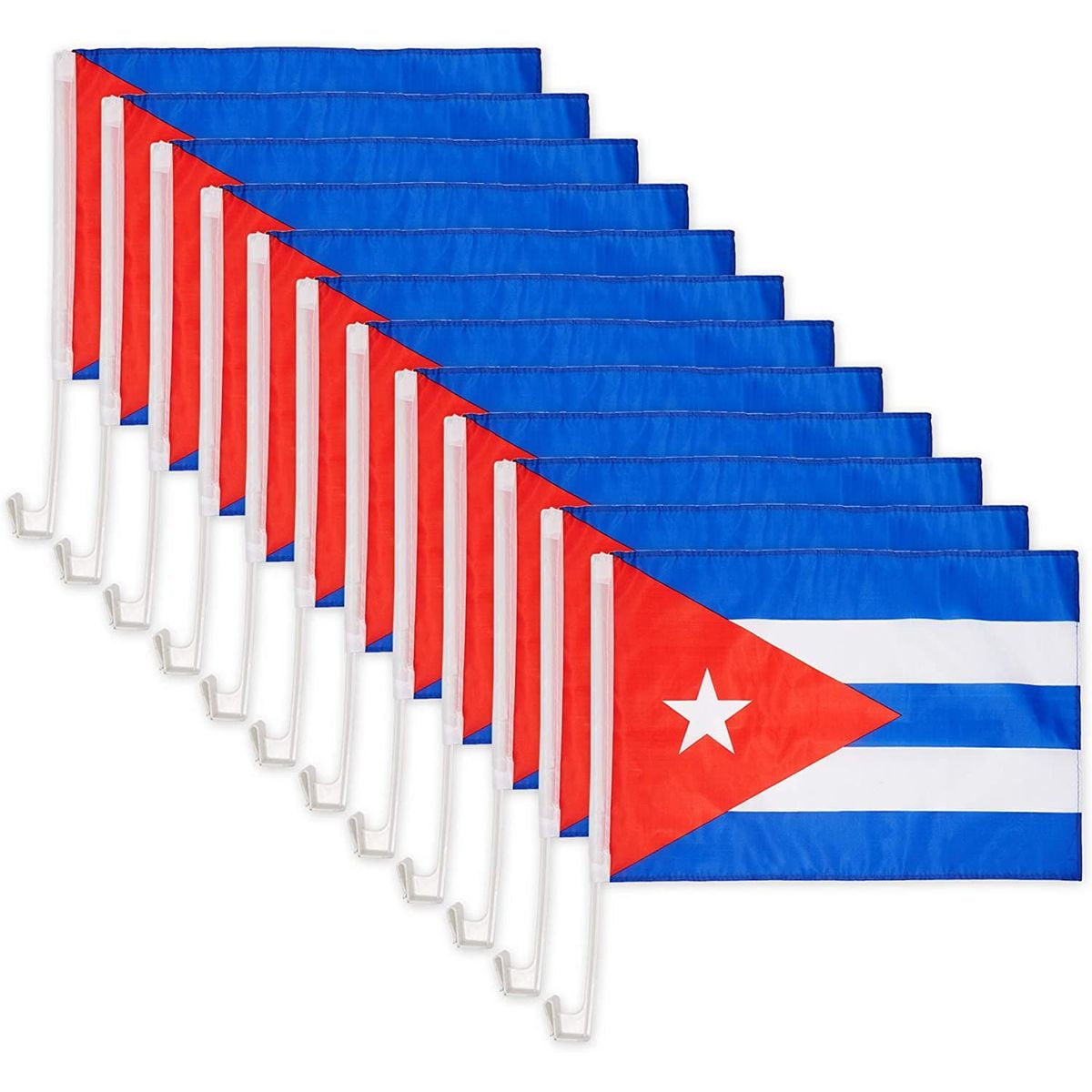 12 Pcs Cuba Flags for Car Window Mount Clip, Vehicle Patriotic ...