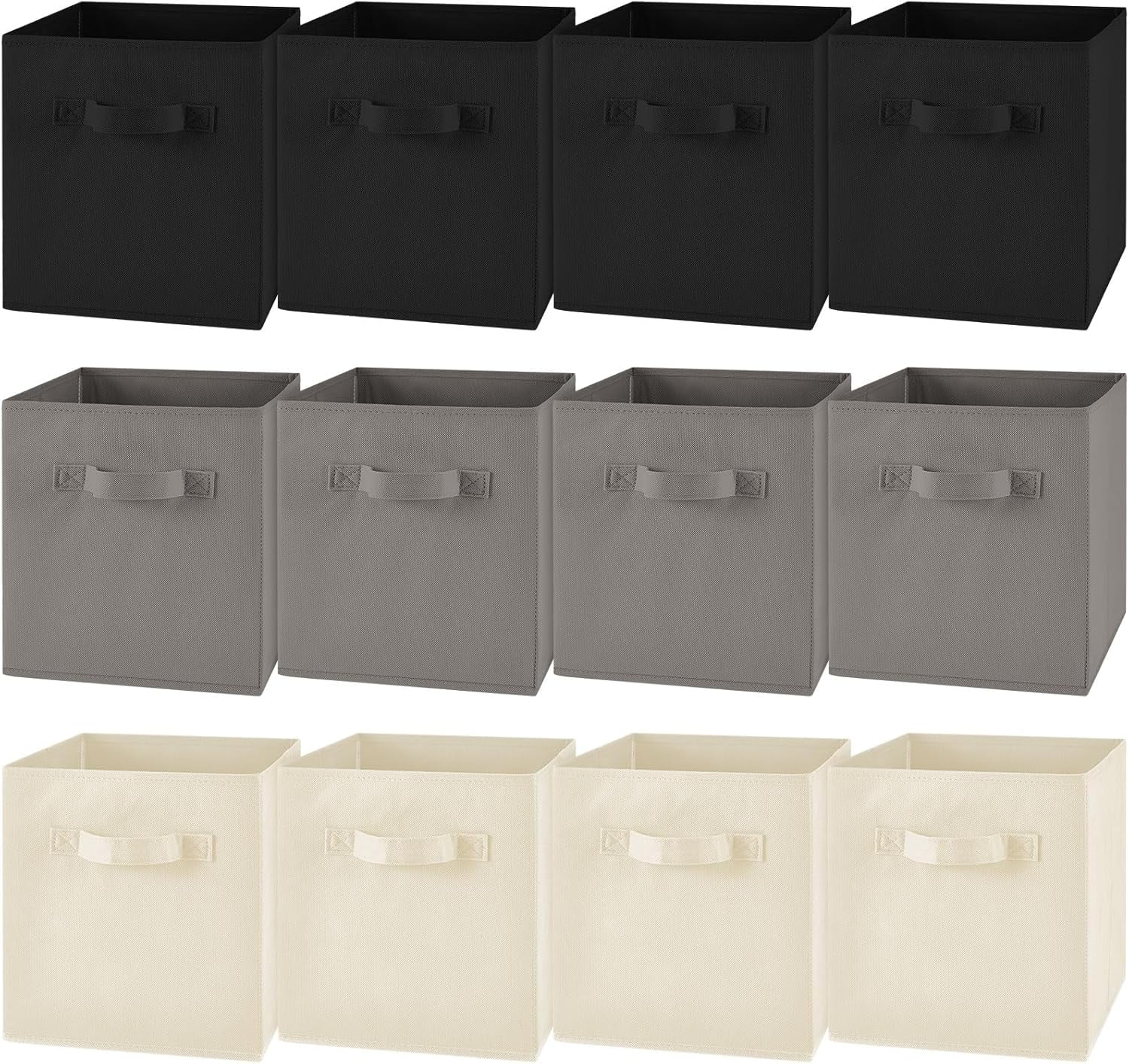 12 Pcs Cube Storage Bin 11'' Fabric Storage Cubes Colorful Bins for ...