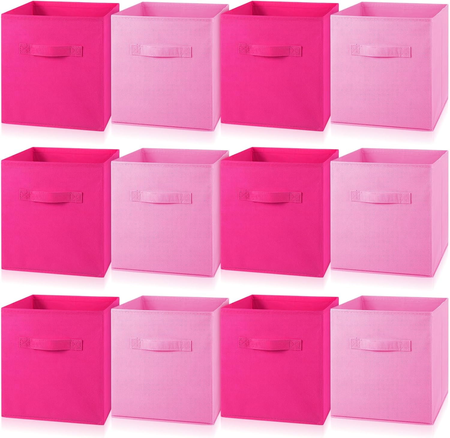 12 Pcs Cube Storage Bin 11'' Fabric Storage Cubes Colorful Bins for ...