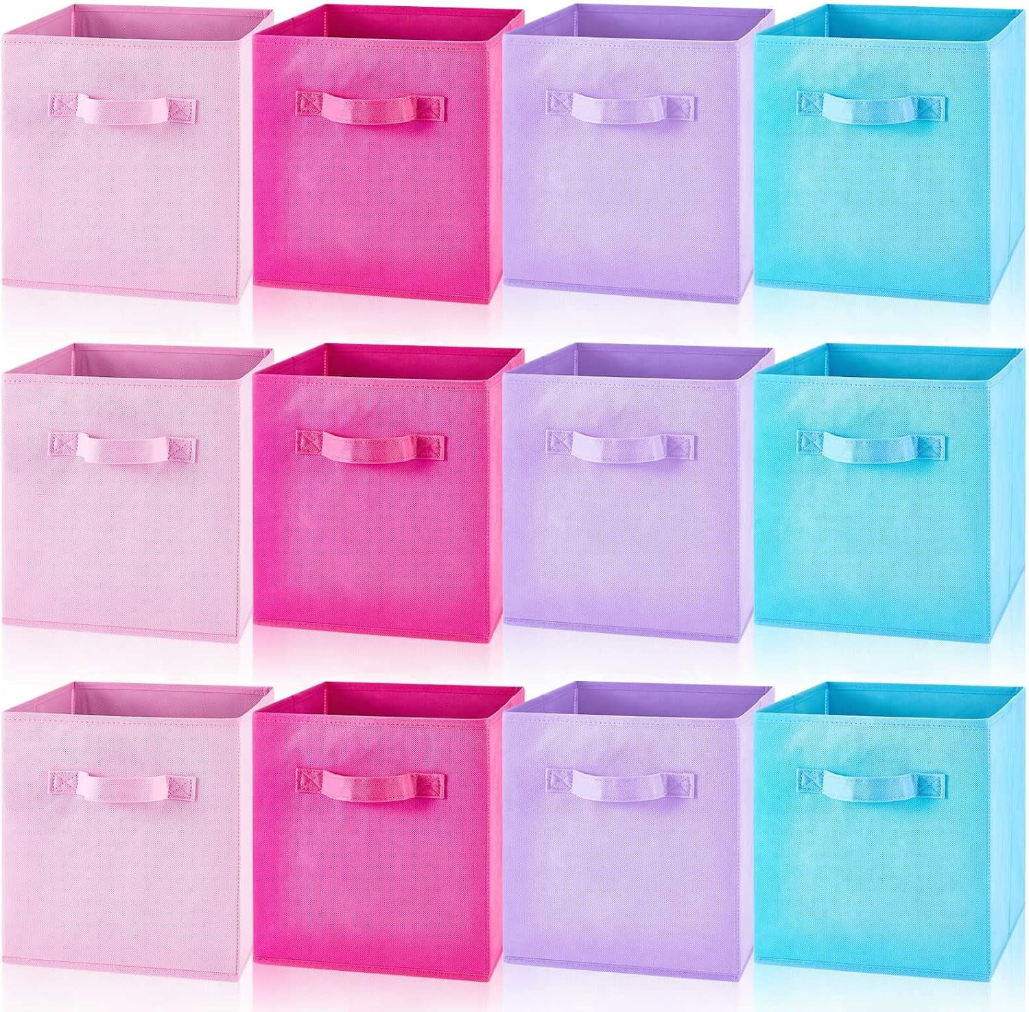 12 Pcs Cube Storage Bin 11'' Fabric Storage Cubes Colorful Bins for ...