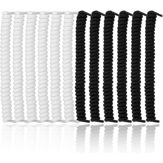 12 Pcs Curly No Tie Shoelaces Anti-fall Elastic Spring Shoe Laces No ...