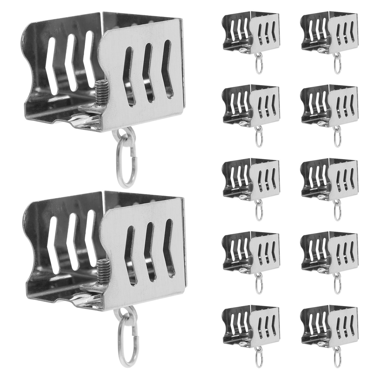 12 Pcs Curtain Track Closure Rod Brackets Hooks Ceiling Silver ...