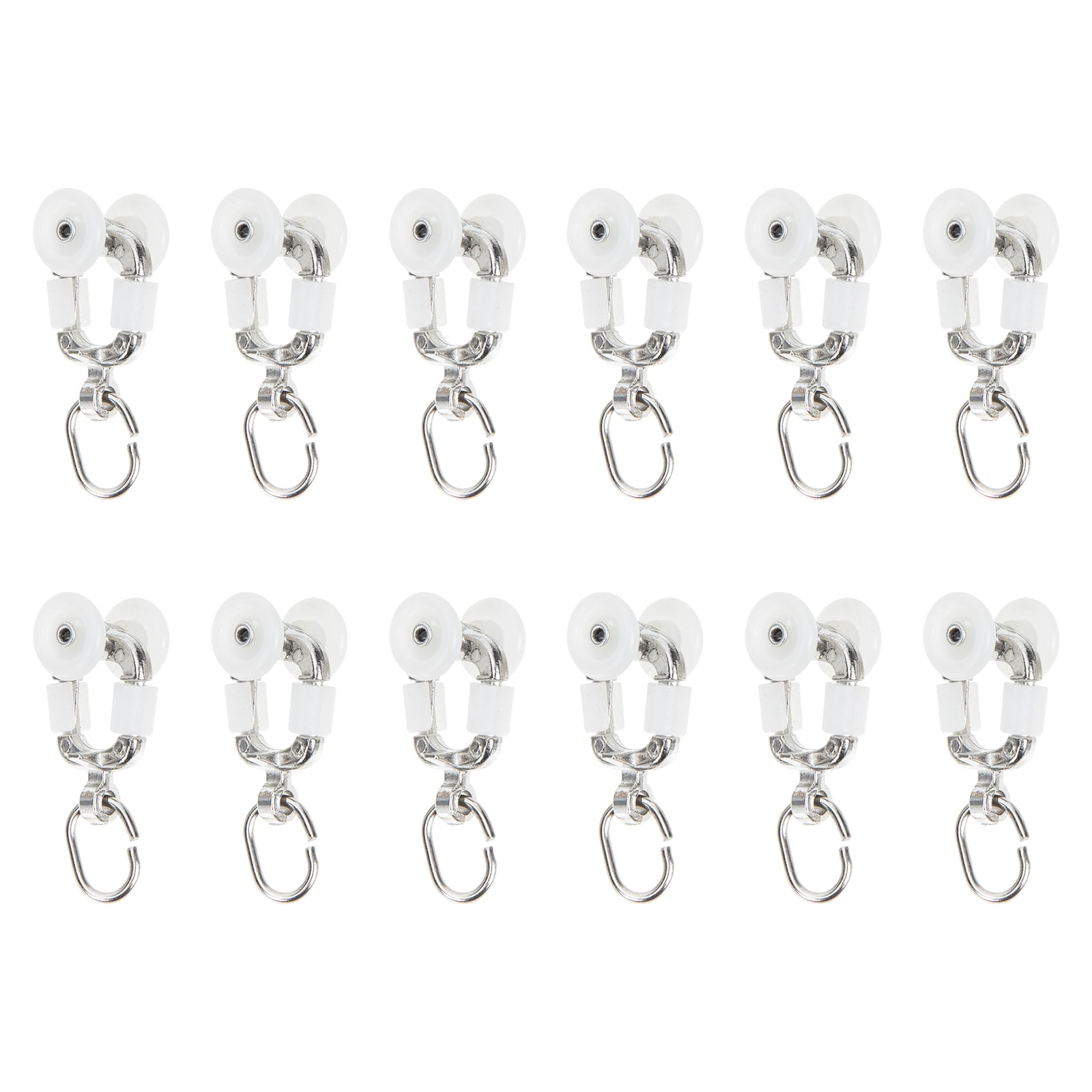 12 Pcs Curtain Track Pulley Runners Wheel Window Curtains Drapery Slide ...