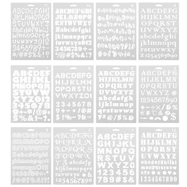 12 Pcs DIY Painting Templates Extra Large Stencils Letters Alphabet ...