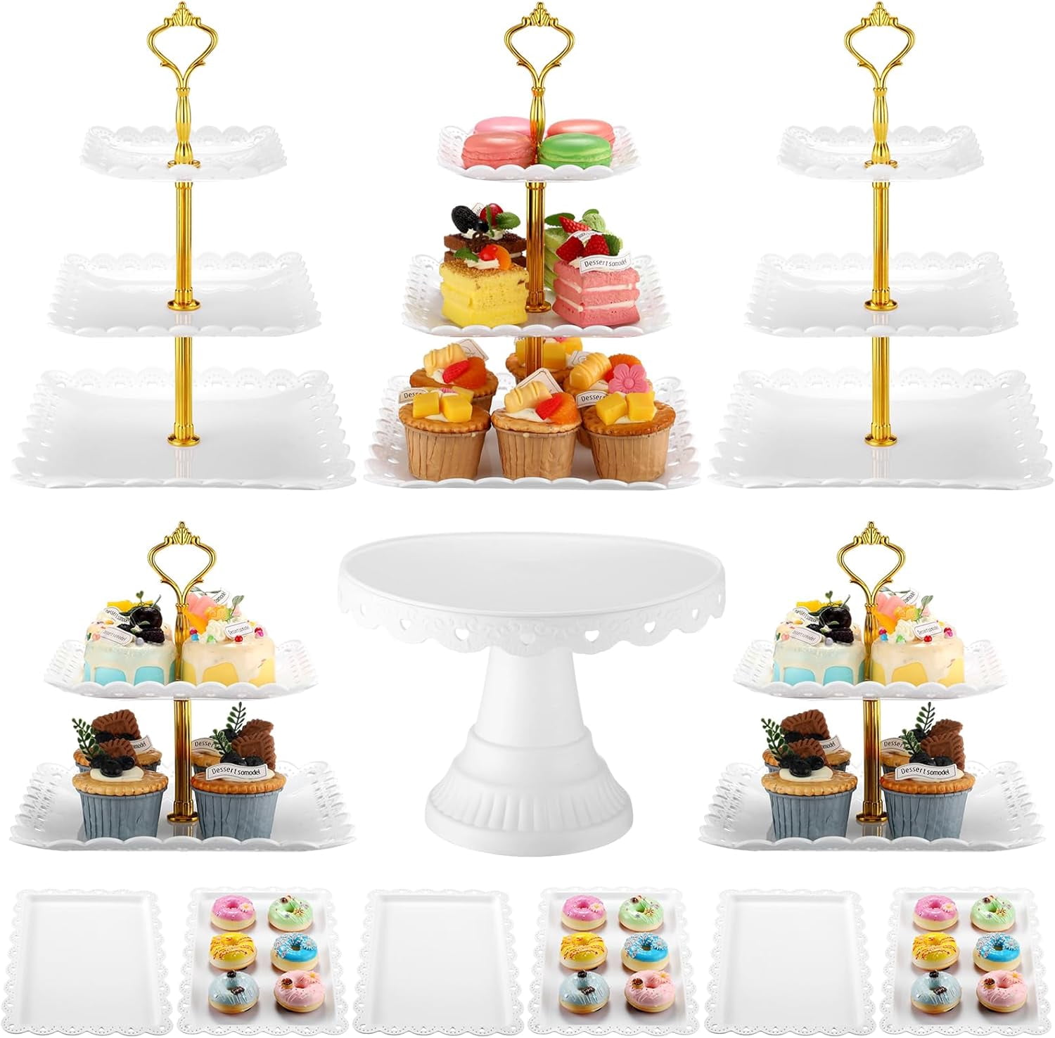 12 Pcs Dessert Table Display Stand Set Include 5 Cupcake Holder/Cup ...