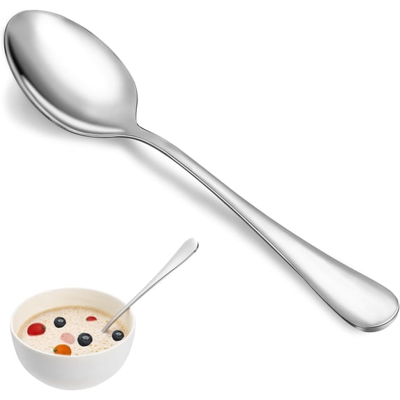 12 Pcs Dinner Spoon Set,Premium Food Grade Stainless Steel Spoons ...