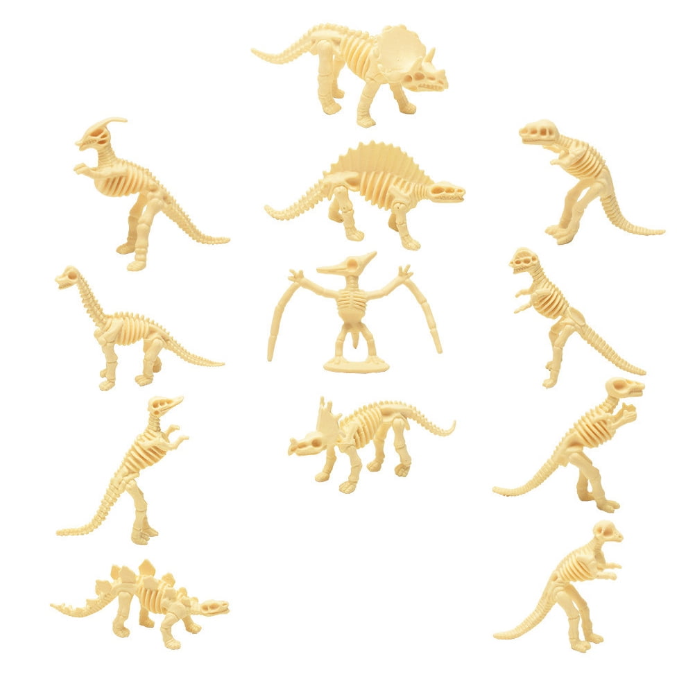 12 Pcs Dinosaur Skeleton Bone Realistic Dinosaurs Models Toys Plastic ...