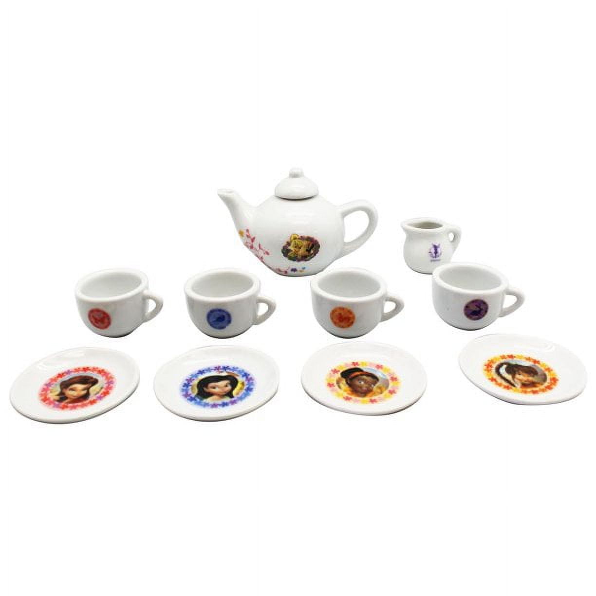 Disney 12 Pcs Tinkerbell Porcelain Tea Party Set with Teapot, Cups ...