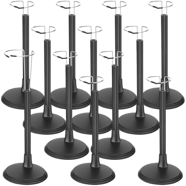 12 Pcs Doll Stands for 8 to 14 Inches Adjustable Dolls Figure Stand ...