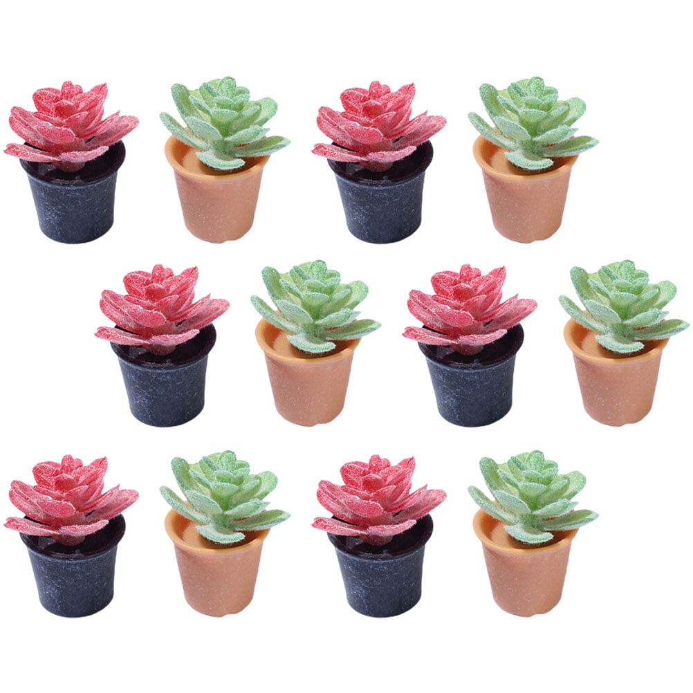 12 Pcs Dollhouse Potted Plant Garden Toy Succulent Indoor Plants Child ...
