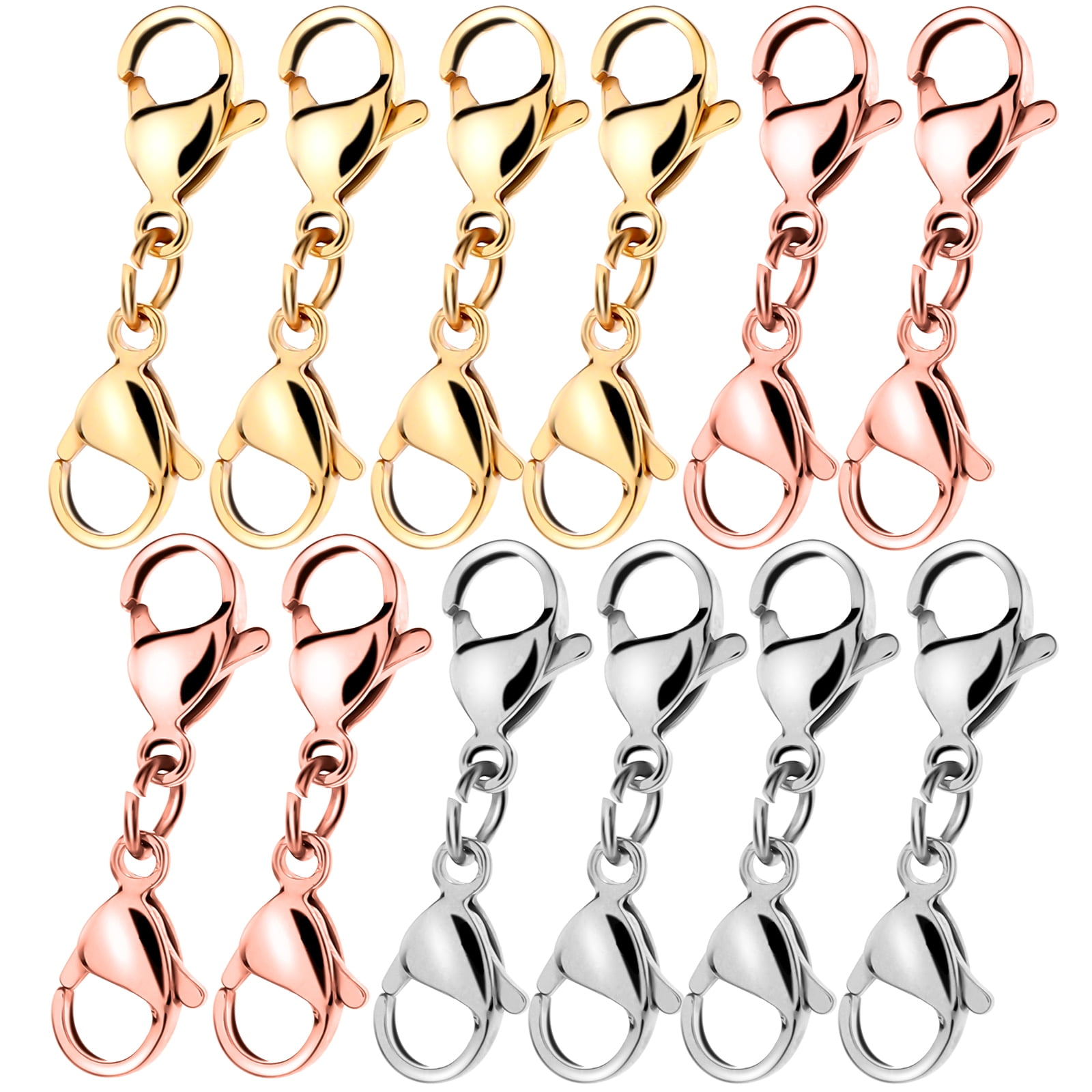12 Pcs Double Lobster Clasps Bracelet Clasps Replacement Lanyard Hooks ...