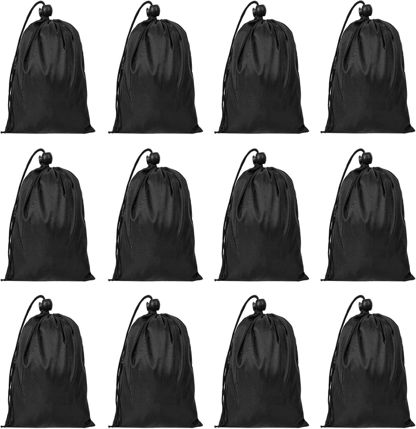 12 Pcs Drawstring Bags Bulk Black Cinch Bags Drawstring Bag Nylon Draw ...
