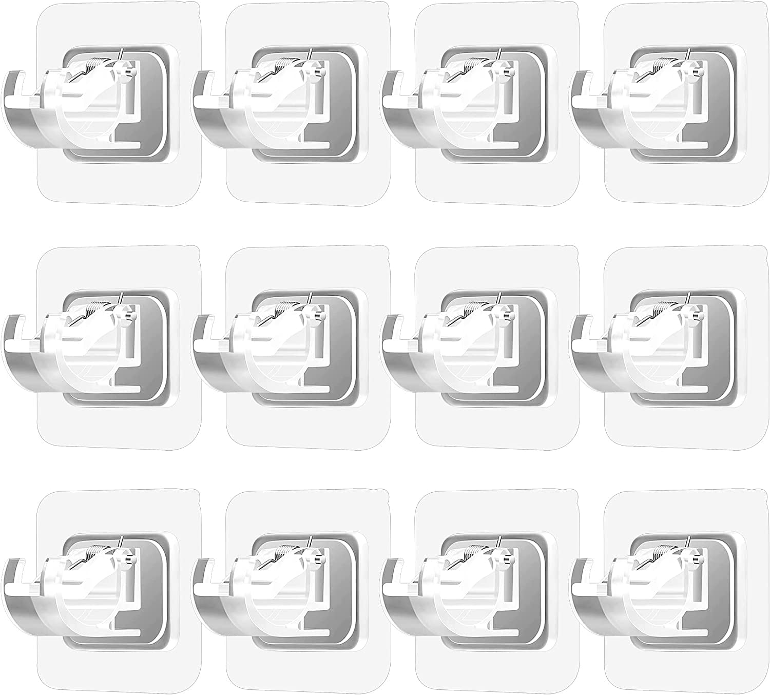 12 Pcs No Drill Curtain Rod Brackets No Drilling Self Adhesive Curtain ...