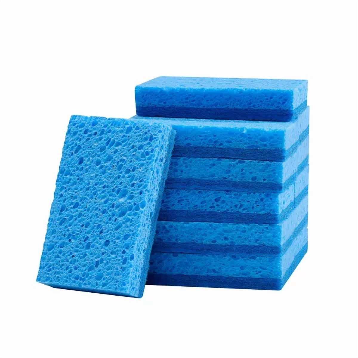 12 Pcs Durable Natural Kitchen Sponges with Cellulose Scrub Pad ...