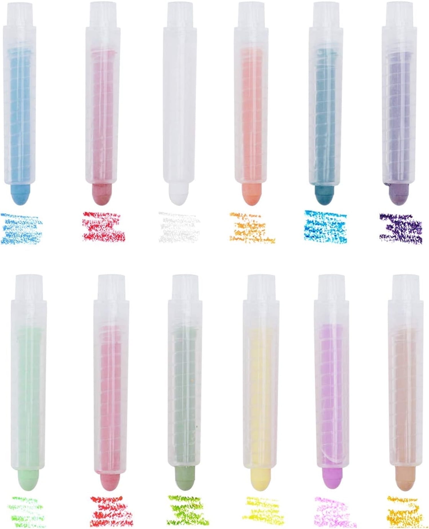 12 Pcs Dustless Chalk Set,12 Colors Chalk Whiteboard Art Tool,Washable ...