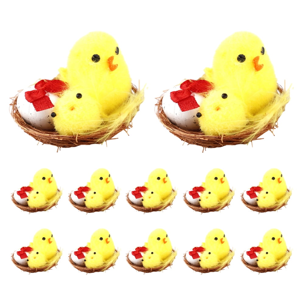 12 Pcs Easter Chicks Fluffy Rooster Hens Kid Wall Decor Child - Walmart.com