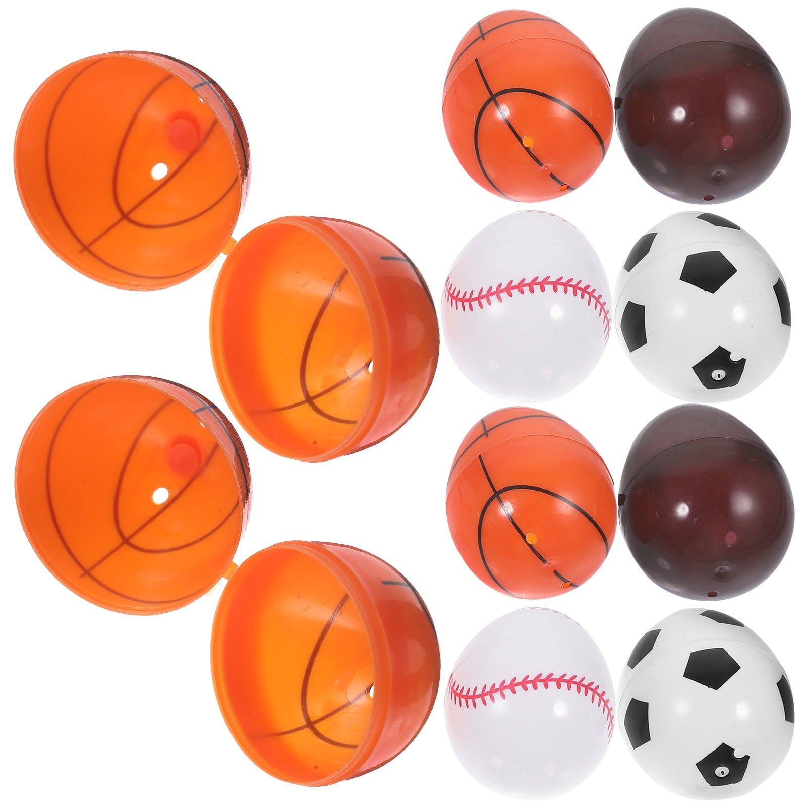 12 Pcs Easter Eggs Fillable Ornaments Basketball Soccer to Open Gift ...