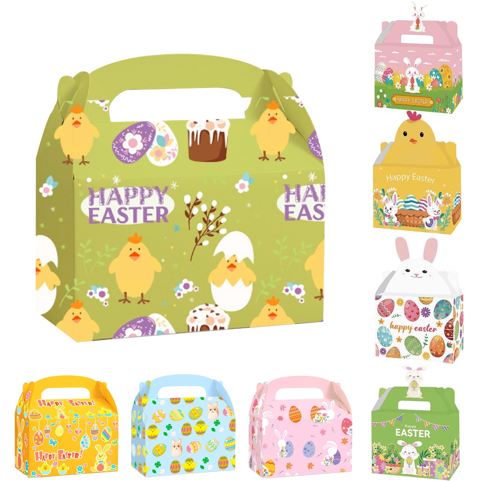 12 Pcs Easter Gift Packaging Boxes, Small Treat Boxes With Cute Bunny ...