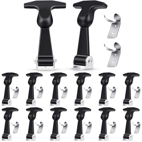 12 Pcs Elastic Stainless Steel Rubber Hood Catch Flexible T-Handle Hasp ...