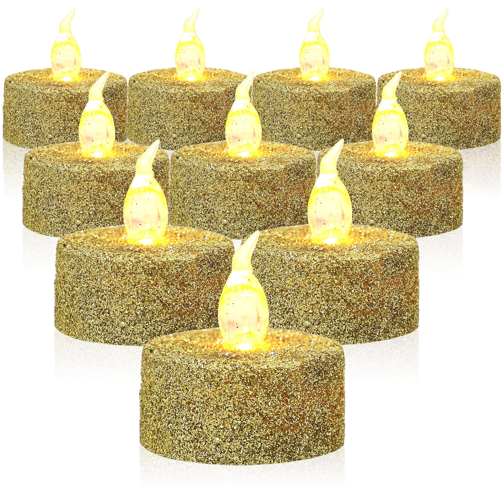 Golden Plastic LED Candle Lights for Home Realistic Flickering ...