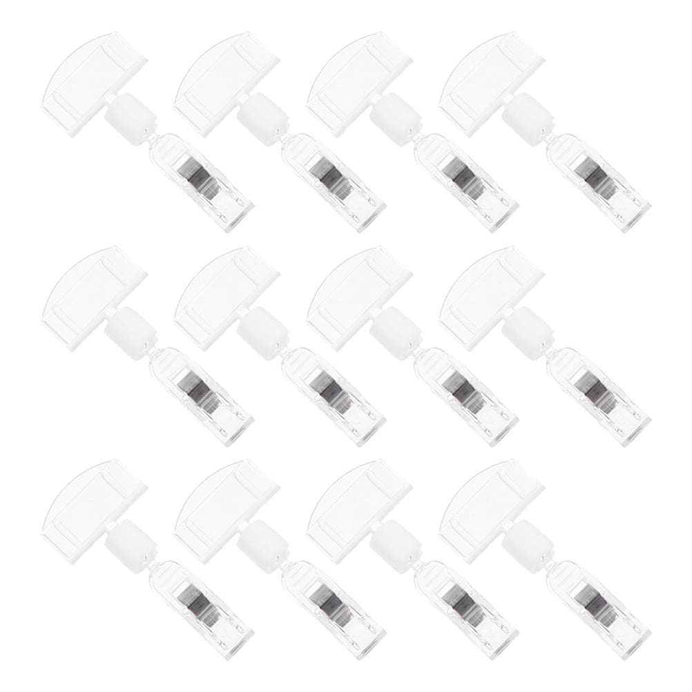 12 Pcs Emblems Clear Sign Display Holder Name Tag Clips Sign Holder ...