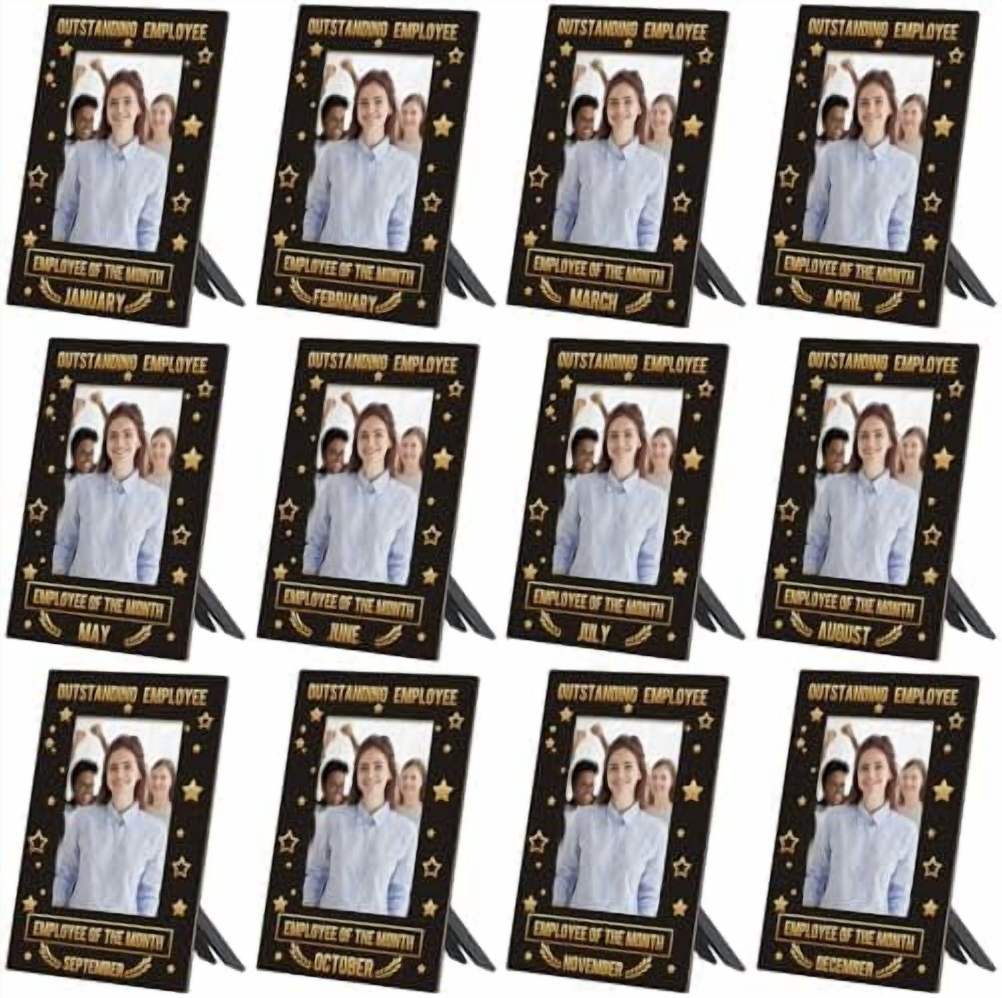 12 Pcs Employee of the Month Award Plaque Frame Excellence in Service ...
